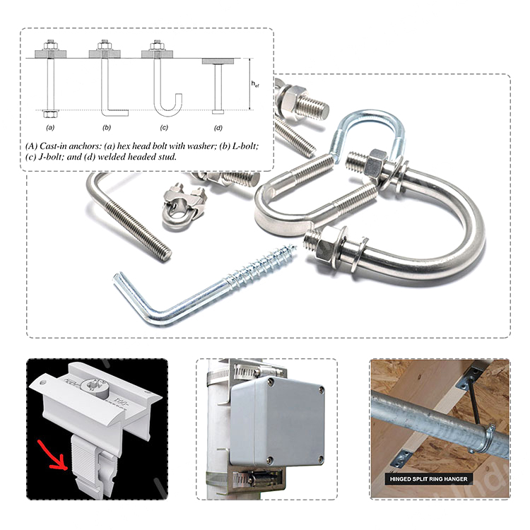 Stainless Steel Flat Round Bending U-Bolt with Nuts and Washers - Buy U ...